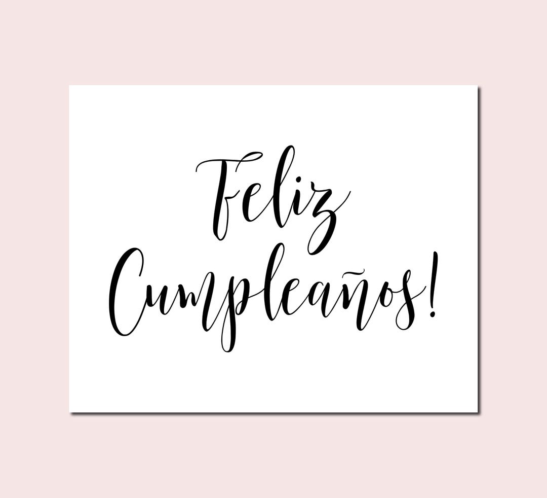 Feliz Cumpleaños, Spanish Happy Birthday Sign, Birthday Party Sign ...