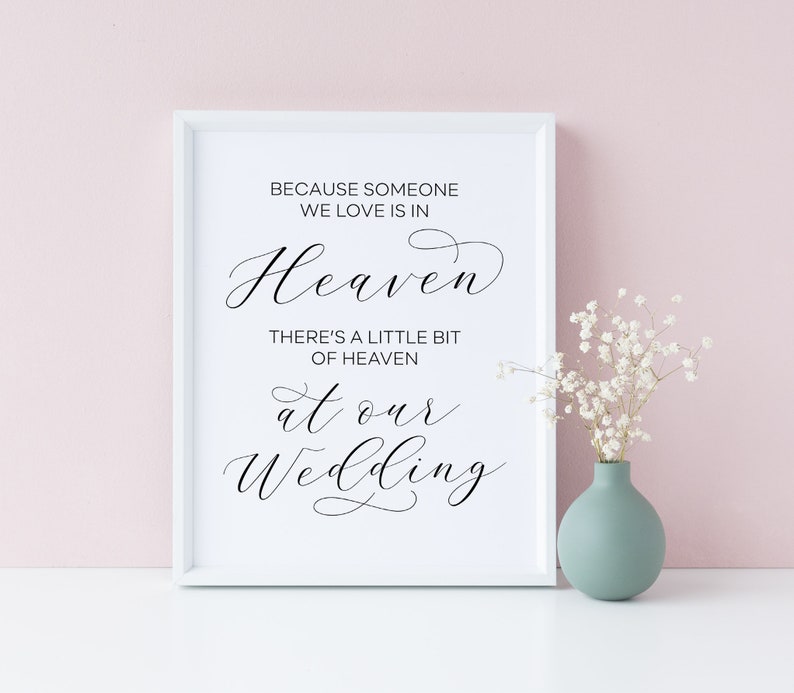 Wedding Memorial Sign: Heaven Quote, Memory Table Decor (digital ...