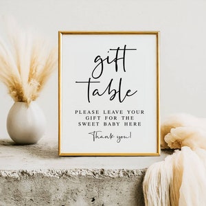 Gift Table Sign, Please Leave Your Gift for the Sweet Baby Here, Modern ...