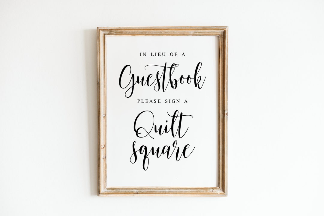 Wedding Quilt Guest Book Sign: Elegant Script (digital Download) - Etsy