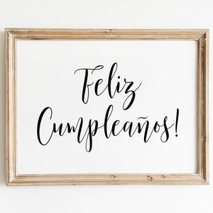 Feliz Cumpleaños, Spanish Happy Birthday Sign, Birthday Party Sign ...