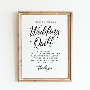 Please Sign Our Wedding Quilt, Minimalist Wedding Signs, Wedding Quilt ...