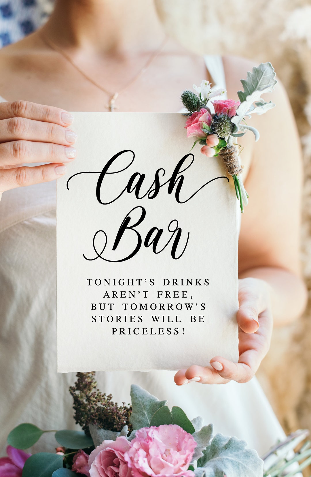 Wedding Cash Bar Sign: Drinks & Memories Printable (digital Download ...