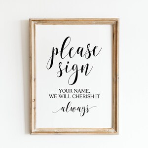 Please Sign Your Name, We Will Cherish It Always, Modern Minimalist ...