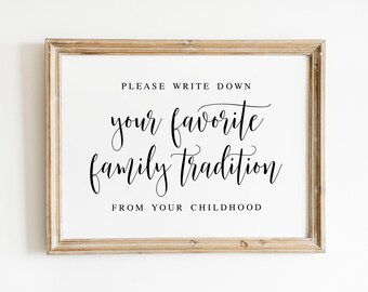 Family Tradition Sign - Etsy