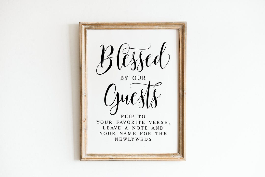 Blessed by Our Guests, Wedding Bible Sign, Bible Guestbook Sign ...