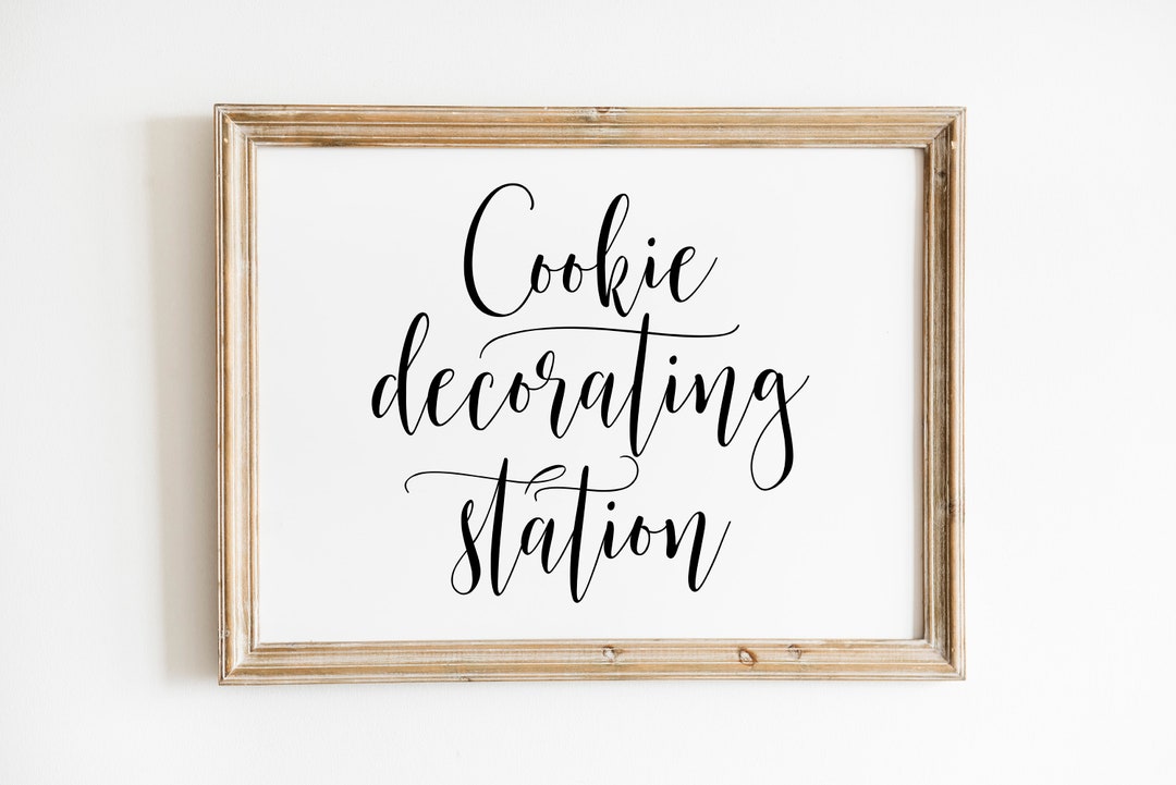 Cookie Decorating Station, Cookie Sign, Christmas Party Sign, Wedding ...