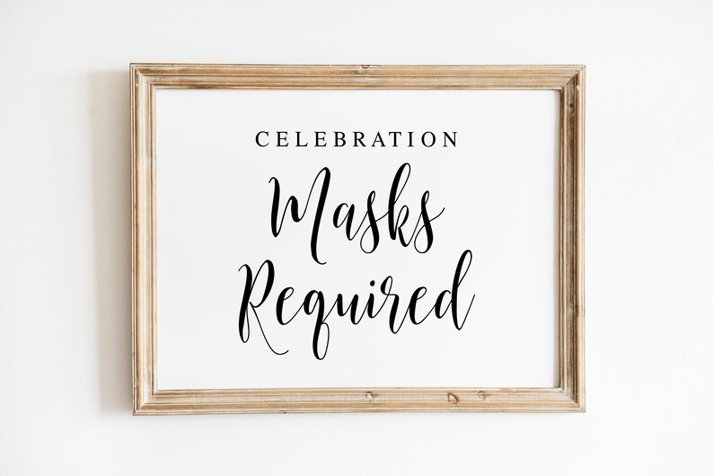 Celebration Masks Required Wedding Signs Wedding Masks Sign - Etsy