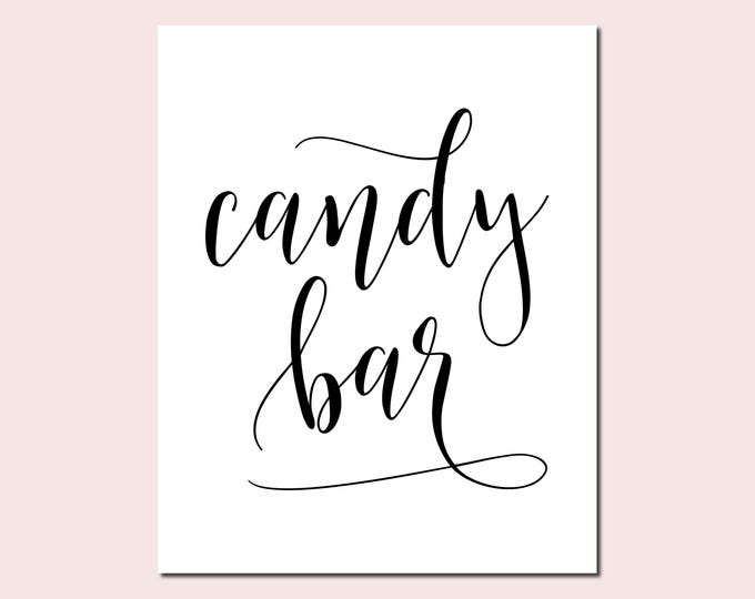 Candy Bar Sign, Candy Bar Signs, Bridal Shower Sign, Candy Bar Wedding ...