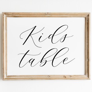 Kids Table Sign, Wedding Kids Table Printable, Wedding Sign, Wedding ...