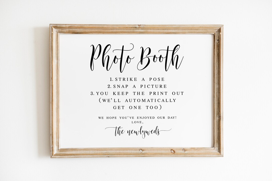 Photo Booth Sign, Wedding Signs, Strike A Pose, Wedding Photo Booth ...