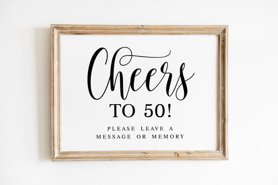 Cheers to 50 Please Leave A Message or Memory 50th Birthday | Etsy