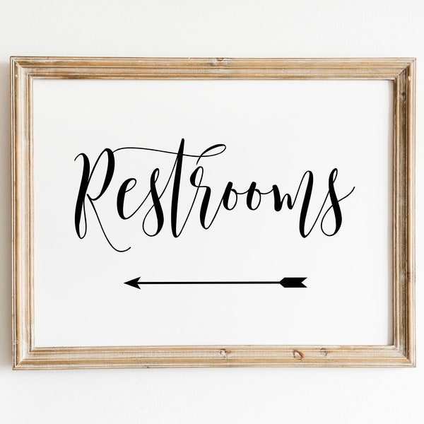 Bathroom This Way Sign - Etsy