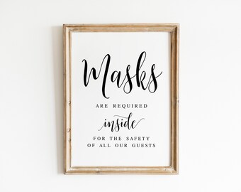 Masks Available Sign Printable Wedding Masks Sign Social - Etsy