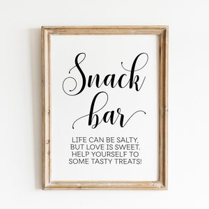Snack Bar, Life Can Be Salty but Love is Sweet, Sweet Treats Table Sign ...
