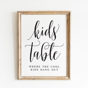 Kids Table, Where the Cool Kids Hang Out, Wedding Signs, Wedding ...