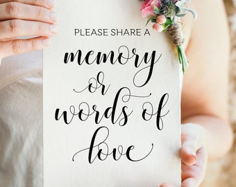 Please Share A Memory or Words of Love Share A Memory Sign - Etsy