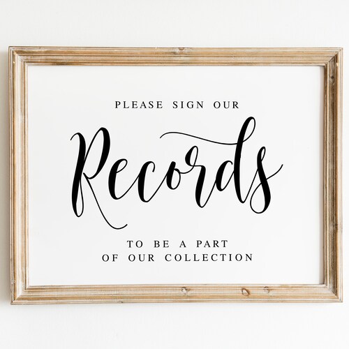 Please Sign Our Records to Be A Part of Our Collection - Etsy
