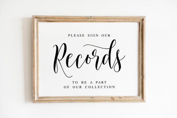 Please Sign Our Records to Be A Part of Our Collection | Etsy