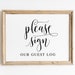 Please Sign Our Guest Log, Wedding Signs, Guest Log Guestbook Sign ...