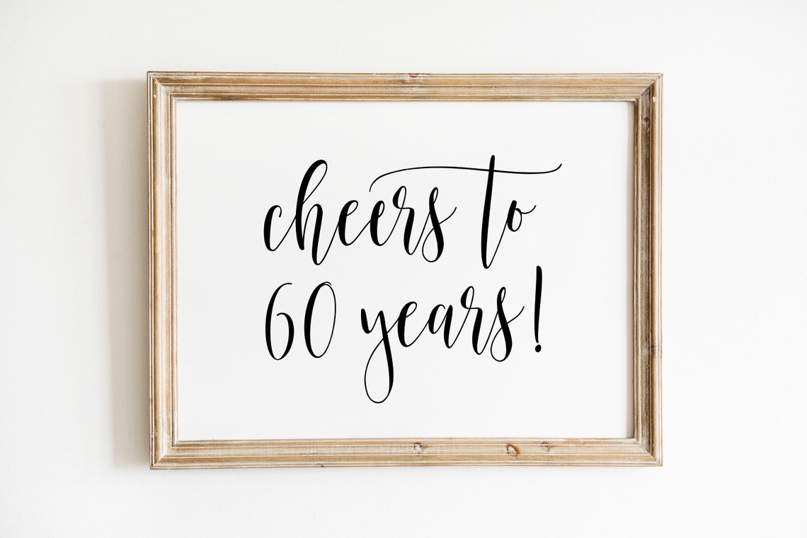 Cheers to 60 Years Birthday Decor Sign Happy Birthday Sign - Etsy