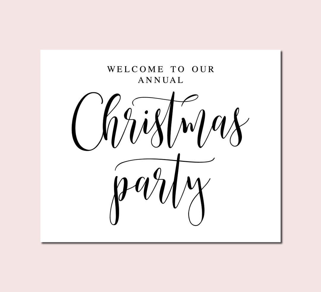Christmas Party Sign: Elegant Holiday Decor (printable Digital Download ...