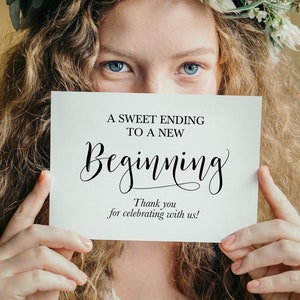 A Sweet Ending to A New Beginning, Wedding Signs, Wedding Sayings ...