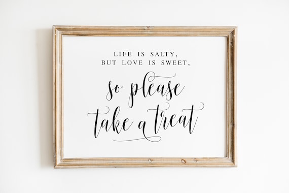 Dessert Table Quotes BINGJIACAI Sweet Food Quote Poster Canvas