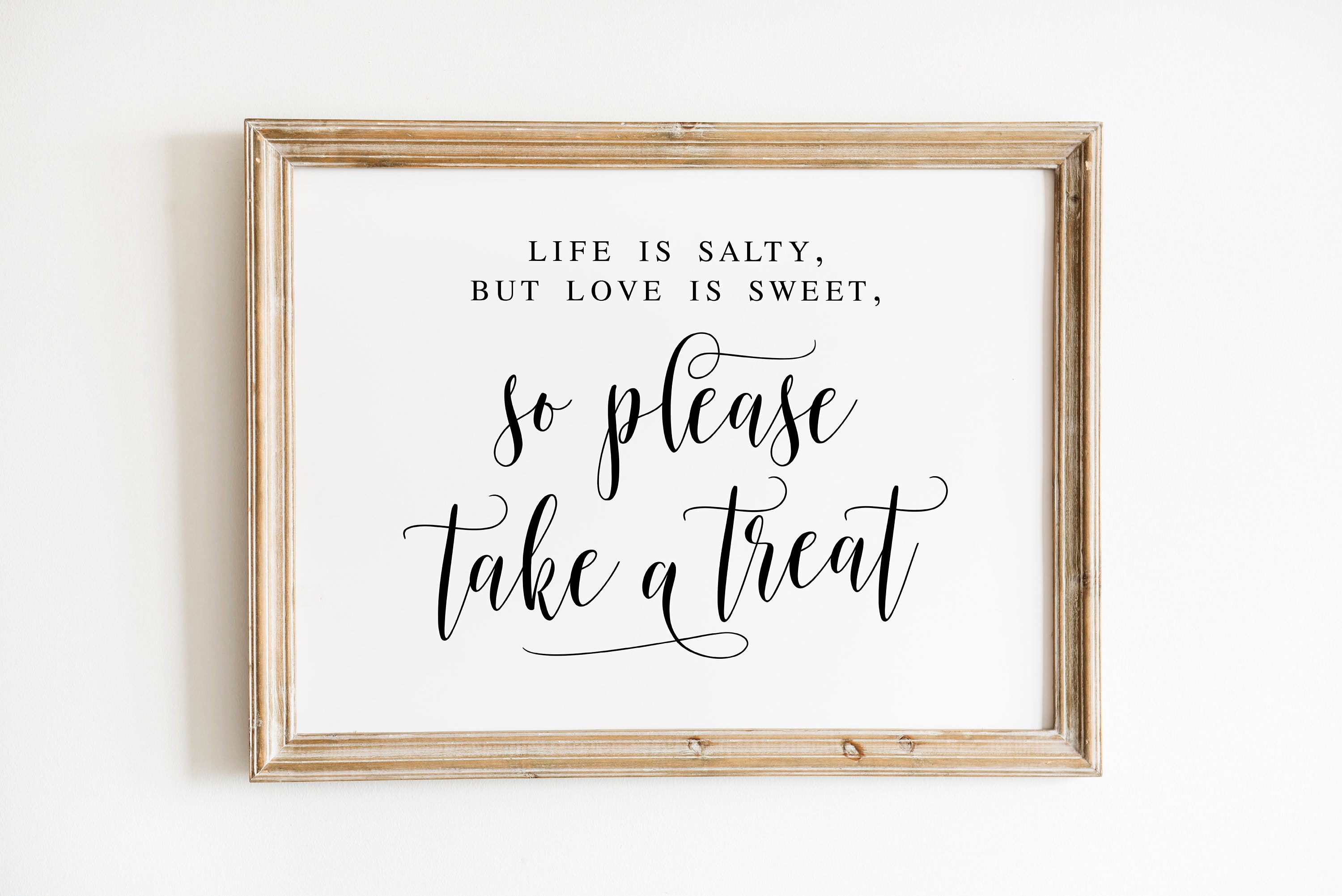 Life Is Salty But Love Is Sweet Please Take A Treat Wedding | Etsy