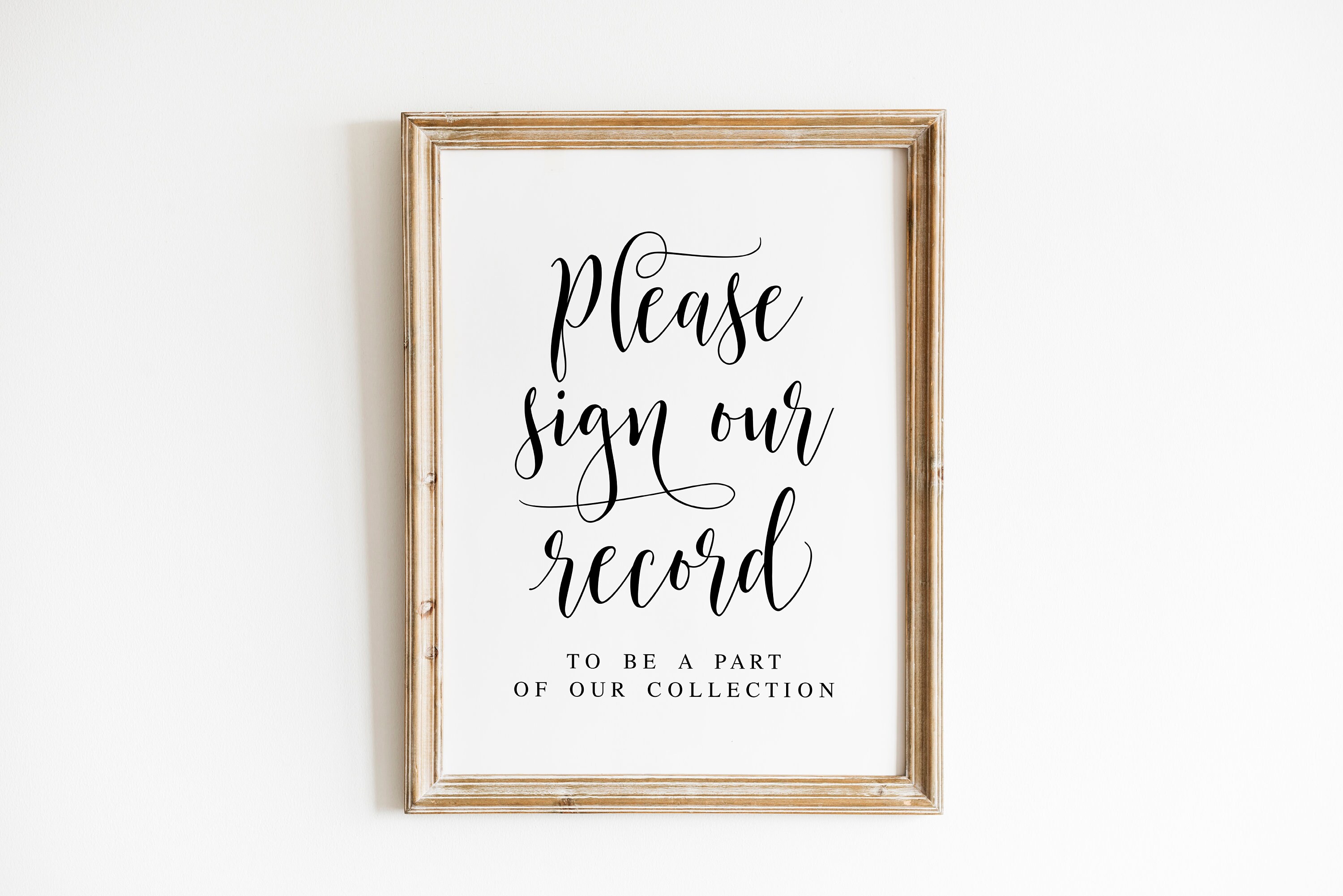 Please Sign Our Record To Be A Part Of Our Collection Wedding | Etsy