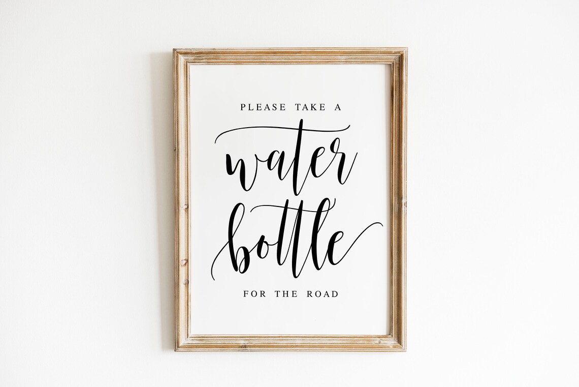 Please Take A Water Bottle for the Road Wedding Signs | Etsy