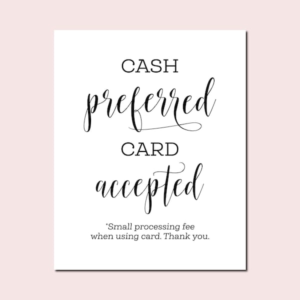 Credit Card Fee Sign - Etsy