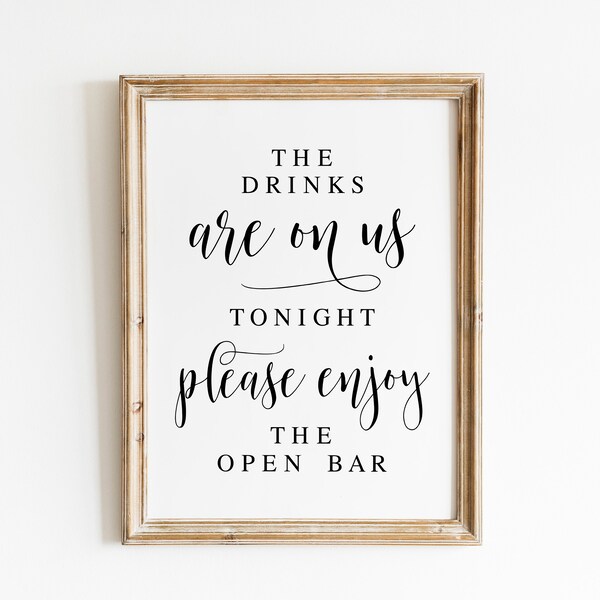 Drinks on Us Dog Sign - Etsy
