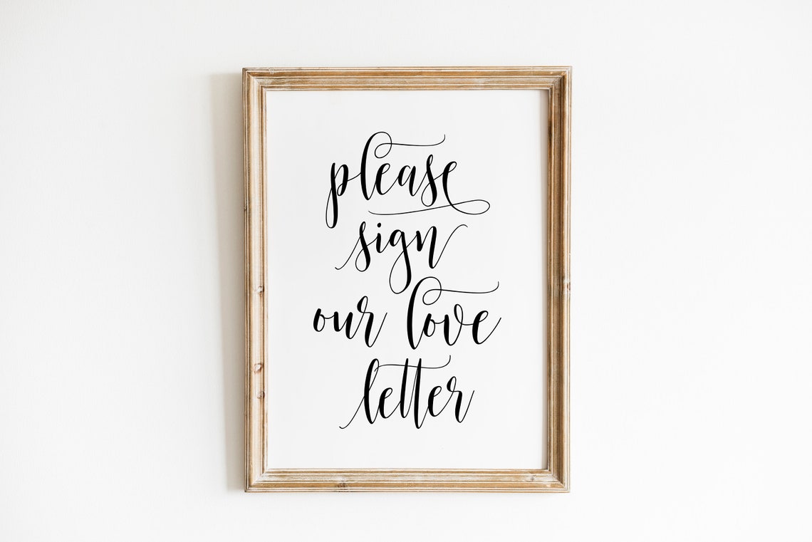Please Sign Our Love Letter Wedding Signs Love Letter - Etsy