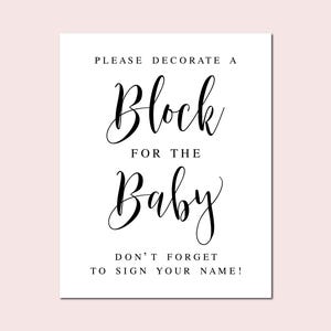 Please Decorate A Block for the Baby, Baby Shower Jenga Sign, Jenga ...
