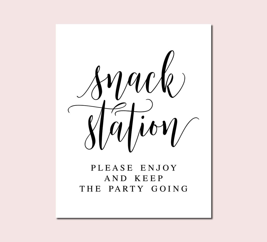 Wedding Snack Station Sign: Party Food Printable (digital Download) - Etsy