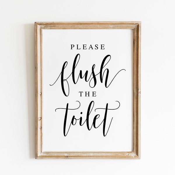 Please Flush the Toilet Sign - Etsy