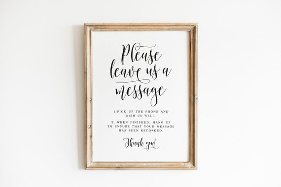 Please Leave Us A Message Pick up the Phone and Wish Us Well - Etsy
