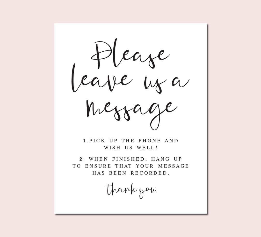 Please Leave Us A Message, Modern Minimalist Wedding Audio Guestbook ...