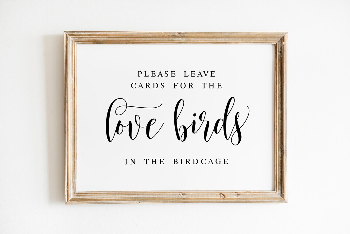 Please Leave Cards for the Love Birds in the Birdcage Wedding | Etsy