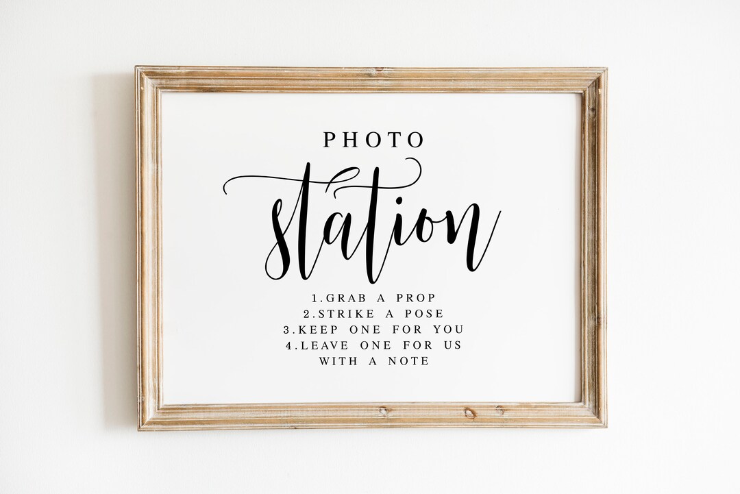 Photo Station Sign Grab A Prop and Strike A Pose Wedding - Etsy