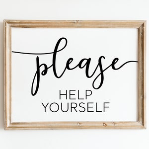 Please Help Yourself, Wedding Signs, Modern Minimalist Wedding ...