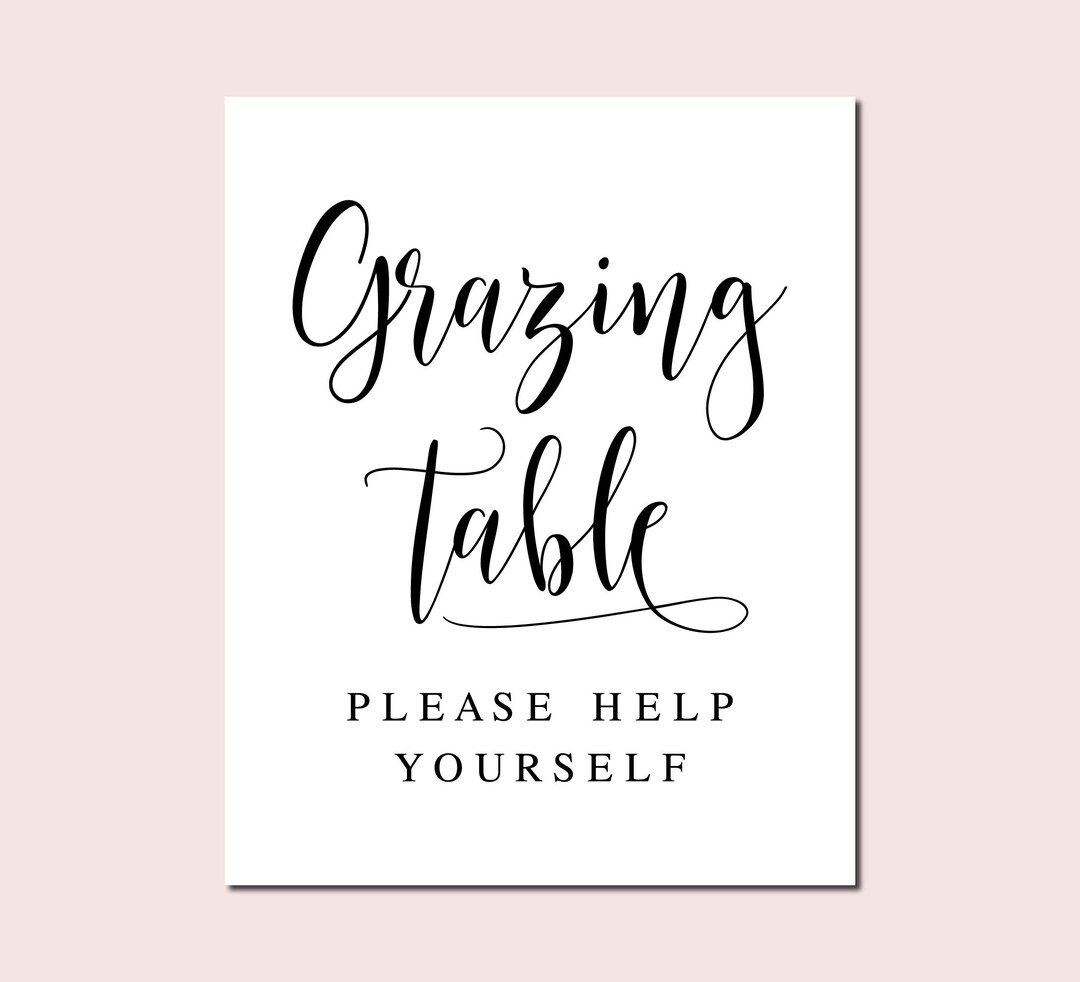 Grazing Table Sign: Wedding Food & Cheese Table Decor (digital Download ...