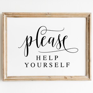 Please Help Yourself, Wedding Signs, Wedding Signage, Wedding Reception ...