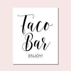 Taco Bar Sign, Modern Minimalist Wedding Signs, Taco Stand Sign, Taco ...