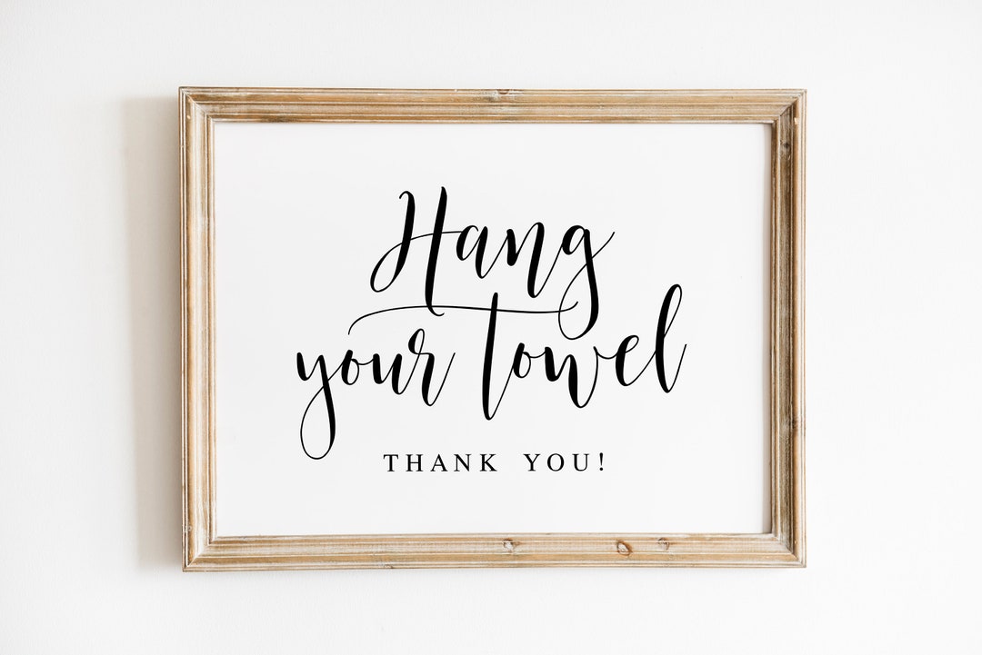 Hang Your Towel Sign Bathroom Sign Instant Download - Etsy