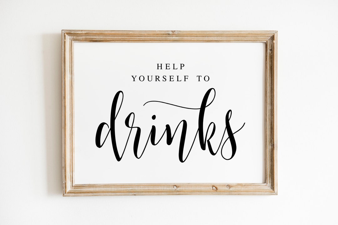 Helfen Sie sich Getränke, Hochzeit Schilder, Hochzeit Getränk Schild ...