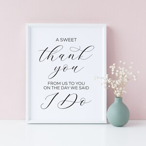 A Sweet Thank You on the Day We Said I Do Wedding Sayings - Etsy