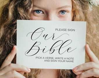 Sign Our Bible, Wedding Signs, Wedding Decor Sign, Wedding Printables ...