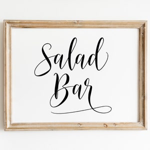 Salad Bar, Wedding Signs, Wedding Salad Sign, Wedding Signage, Salad ...